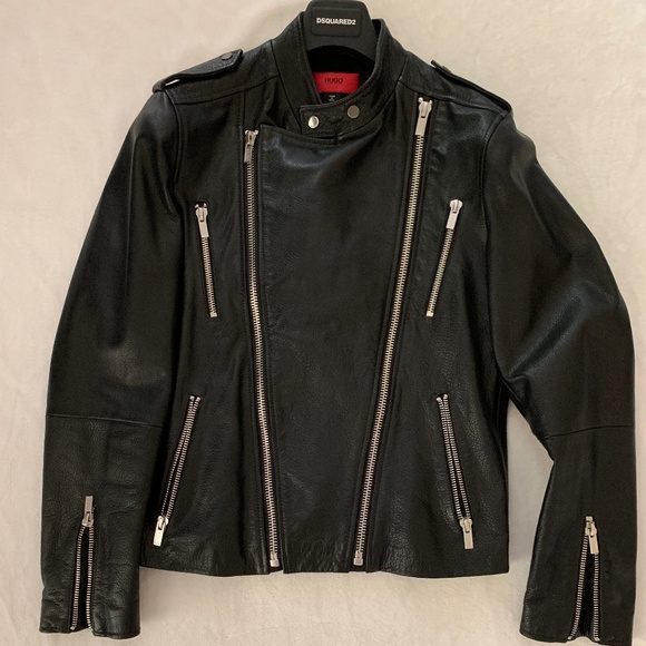 Hugo Boss | Jackets & Coats | Boss Hugo Boss Leather Biker Jacket ...